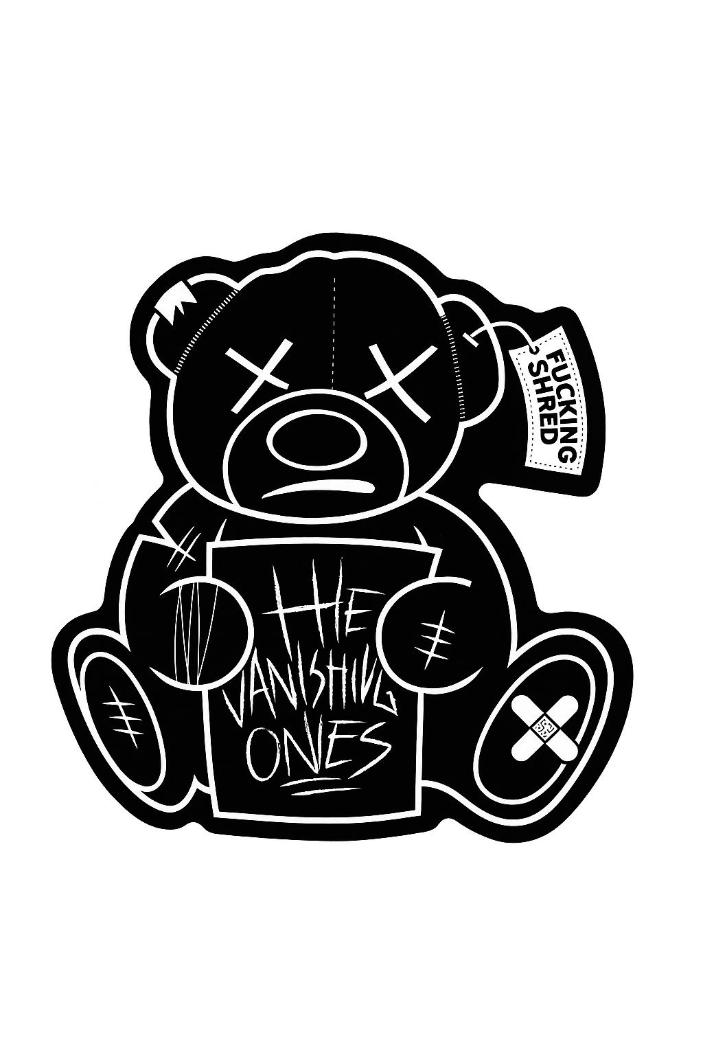 Shreddy bear Sticker – THE VANISHING ONES